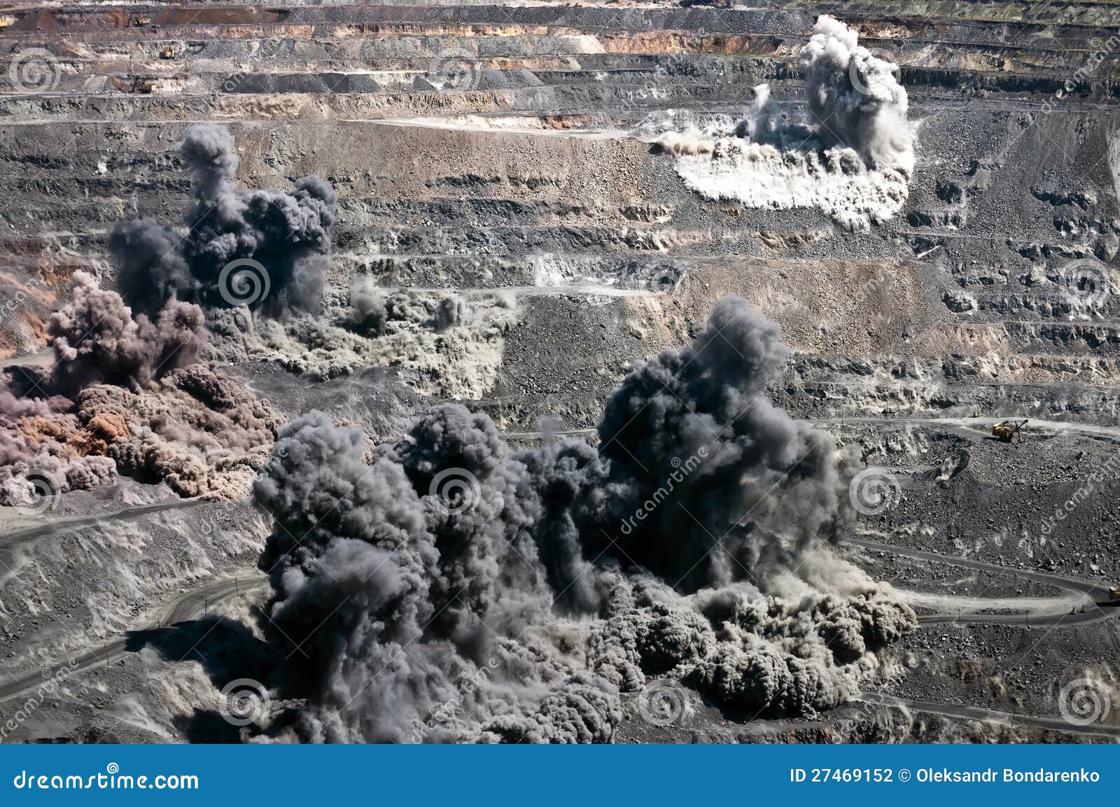 Blast in open cast mine stock photo. Image of landscape - 27469152