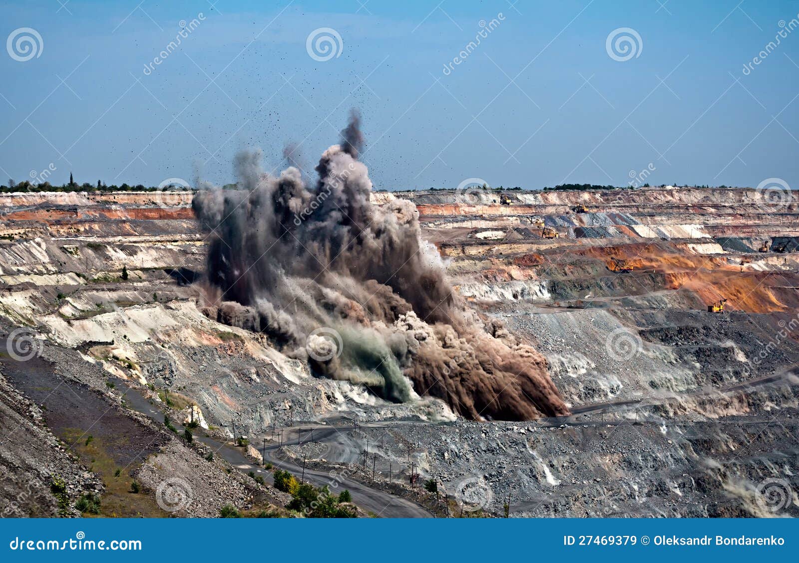 Blast in open cast mine stock image. Image of cloud, power - 27469379
