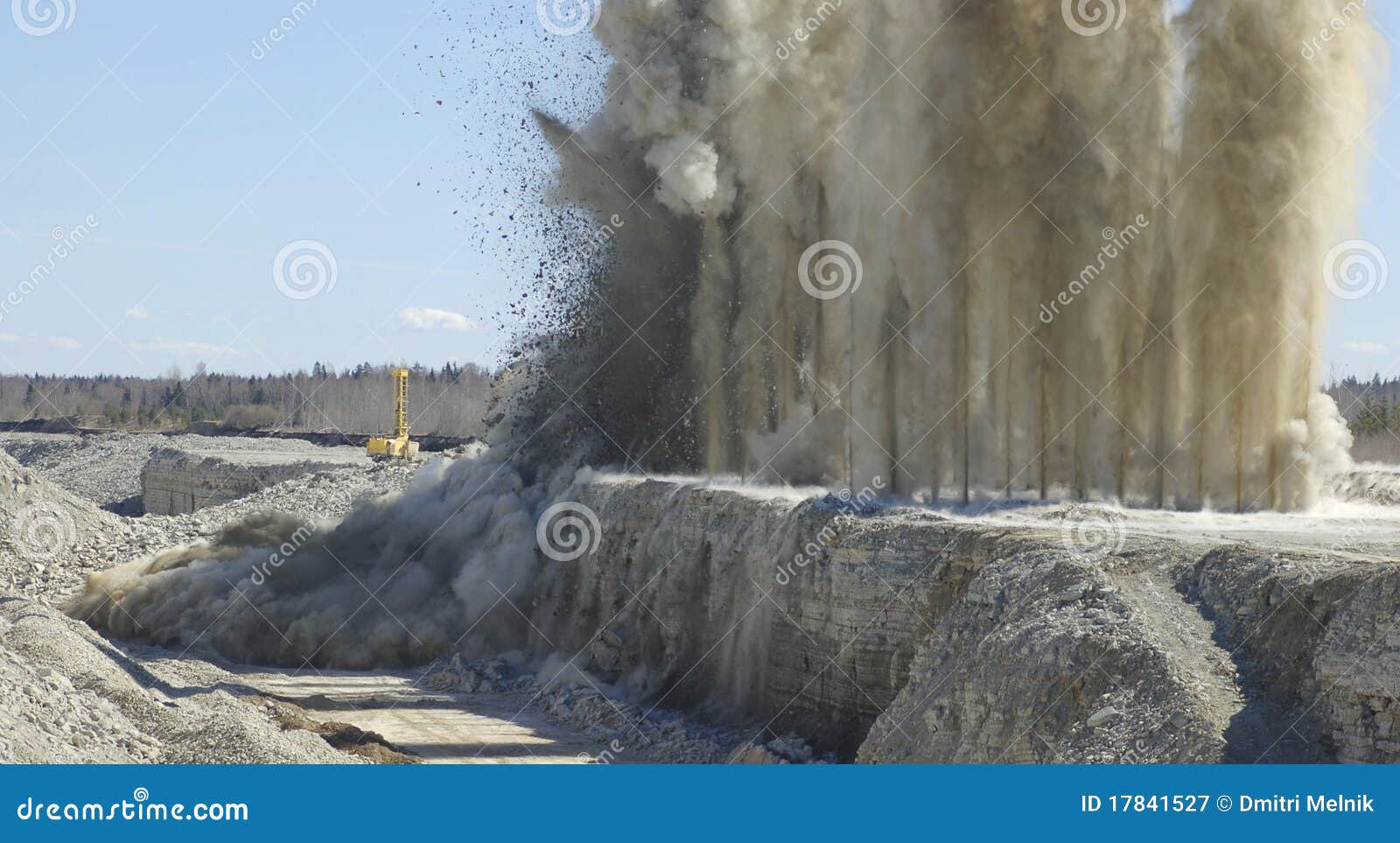 Blast in open pit stock image. Image of equipment, explosion - 17841527