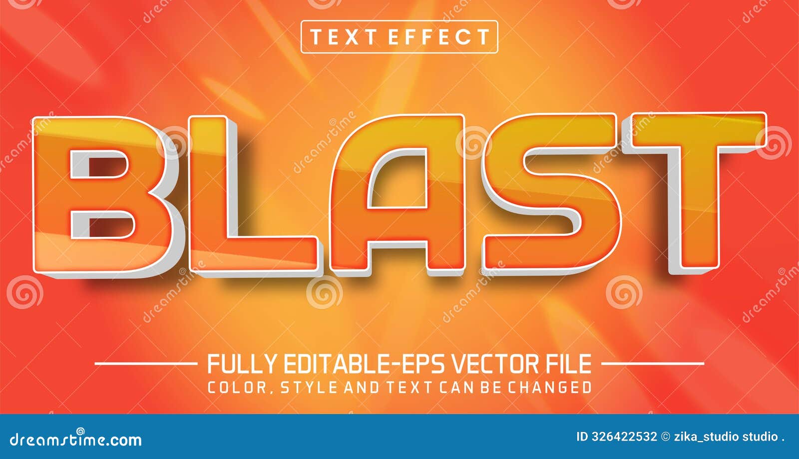 Blast Orange Font Text Effect Editable Stock Illustration ...