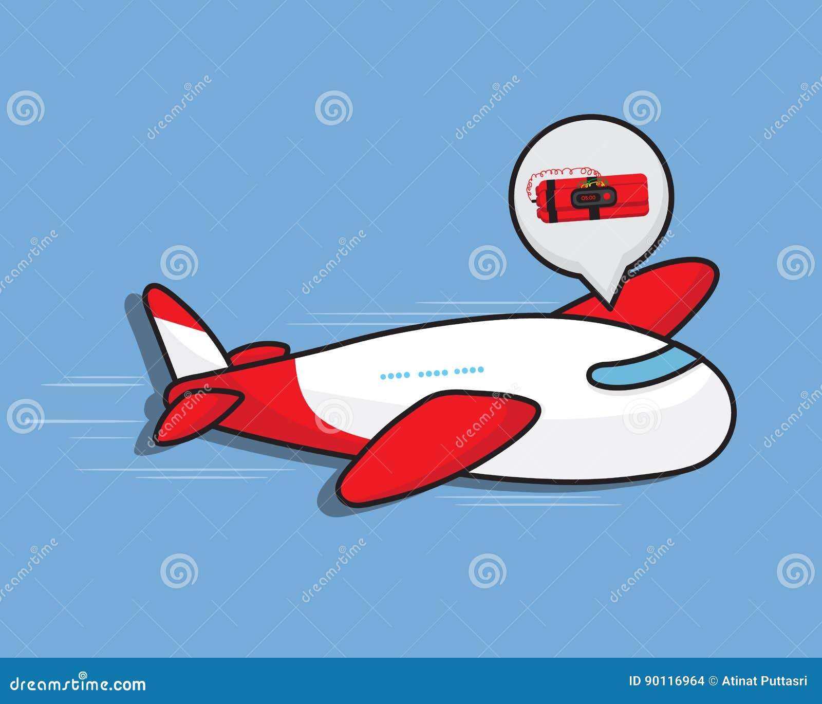 Blast on the plane cartoon stock vector. Illustration of plane - 90116964