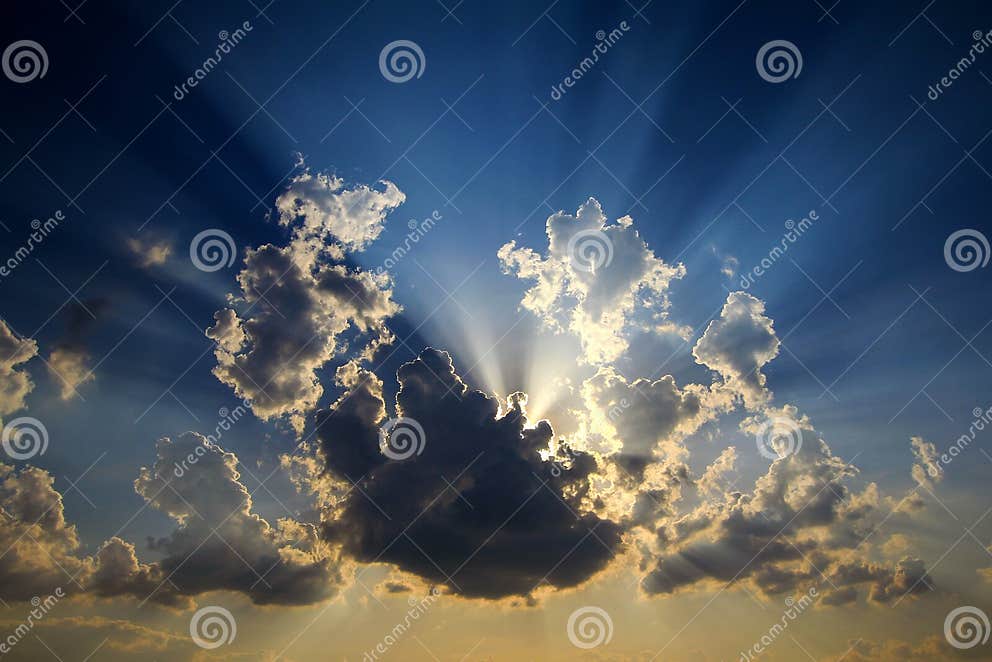 Blast Sky and the Explosion Cloud Sky Make the Sun Rays through the ...