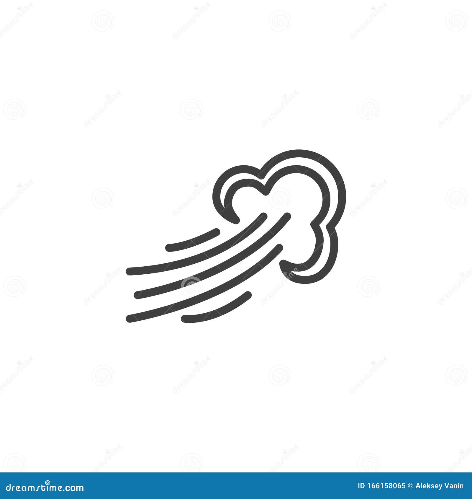 Blast of wind line icon stock vector. Illustration of heat - 166158065