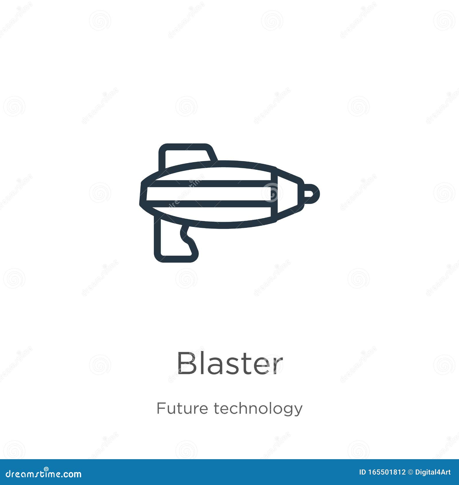 Blaster Icon. Thin Linear Blaster Outline Icon Isolated on White ...
