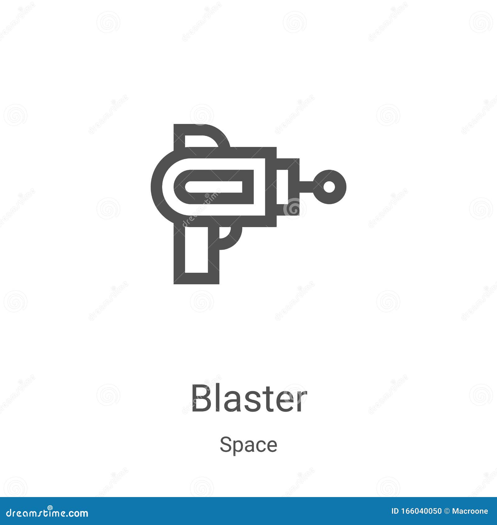 Blaster Icon Vector from Space Collection. Thin Line Blaster Outline ...