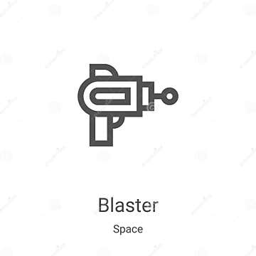 Blaster Icon Vector from Space Collection. Thin Line Blaster Outline ...