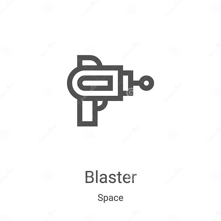 Blaster Icon Vector from Space Collection. Thin Line Blaster Outline ...