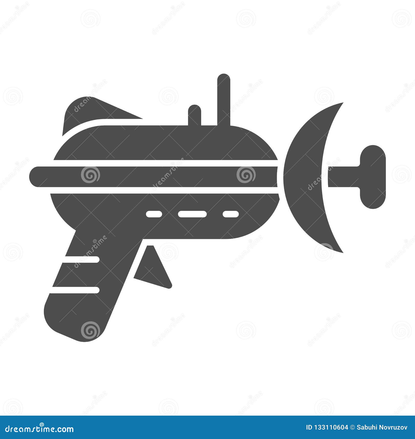 Blaster Solid Icon. Laser Weapon Vector Illustration Isolated on White ...