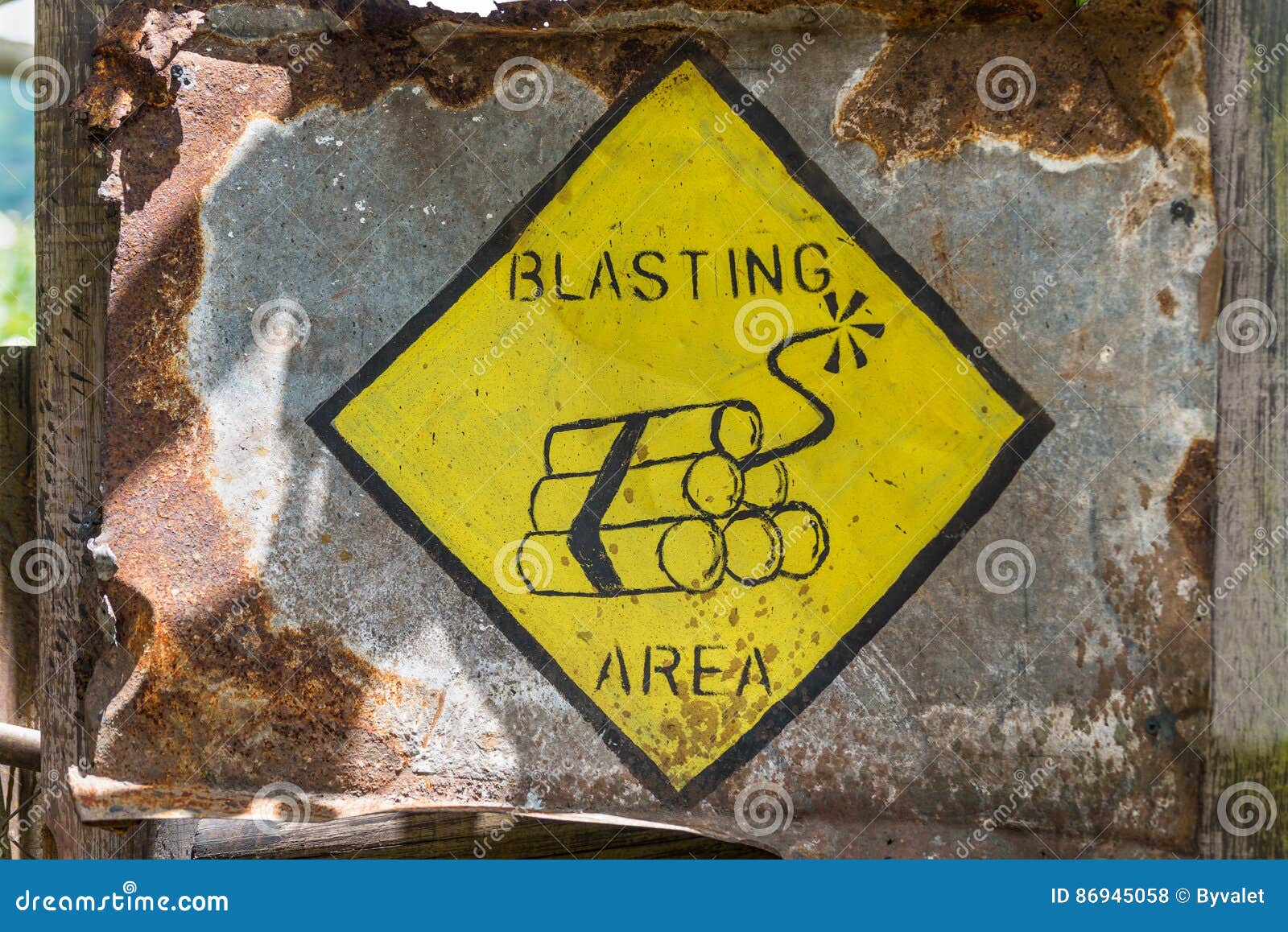 Danger, Blasting Area, Keep Away Text, Hazard Risk Zone Caution Warning ...