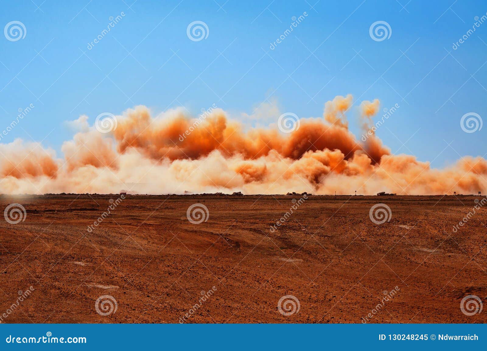 Dust Clods Of Bomb Blast In The Desert Stock Image - Image of detonator ...