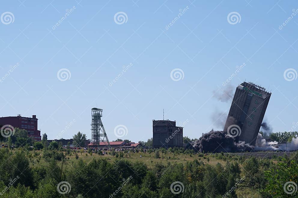 Blasting of the Skip Mining Tower of the "Lazy" Coal Mine Stock Photo ...