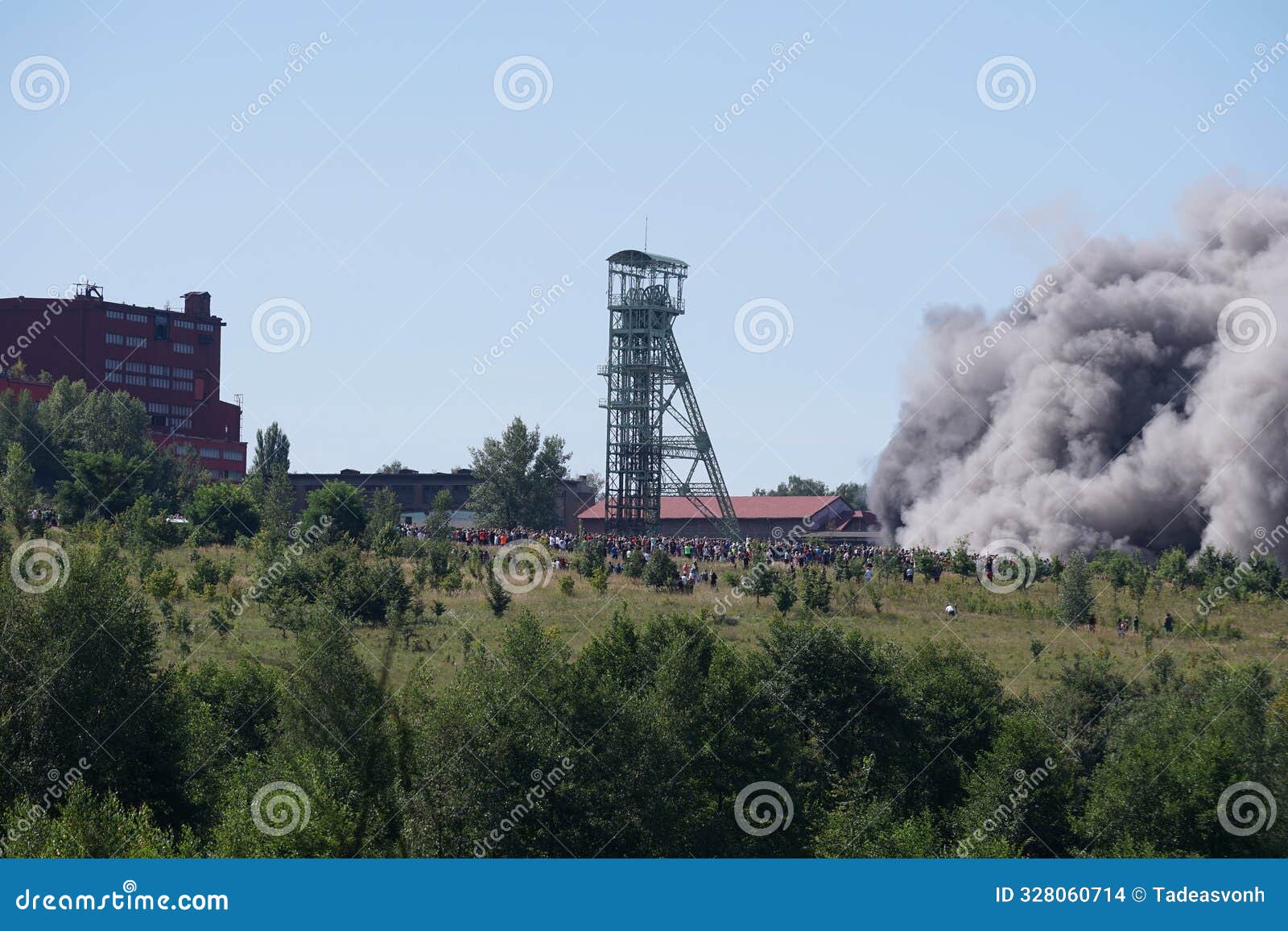 Blasting of the Skip Mining Tower of the "Lazy" Coal Mine Stock Photo ...