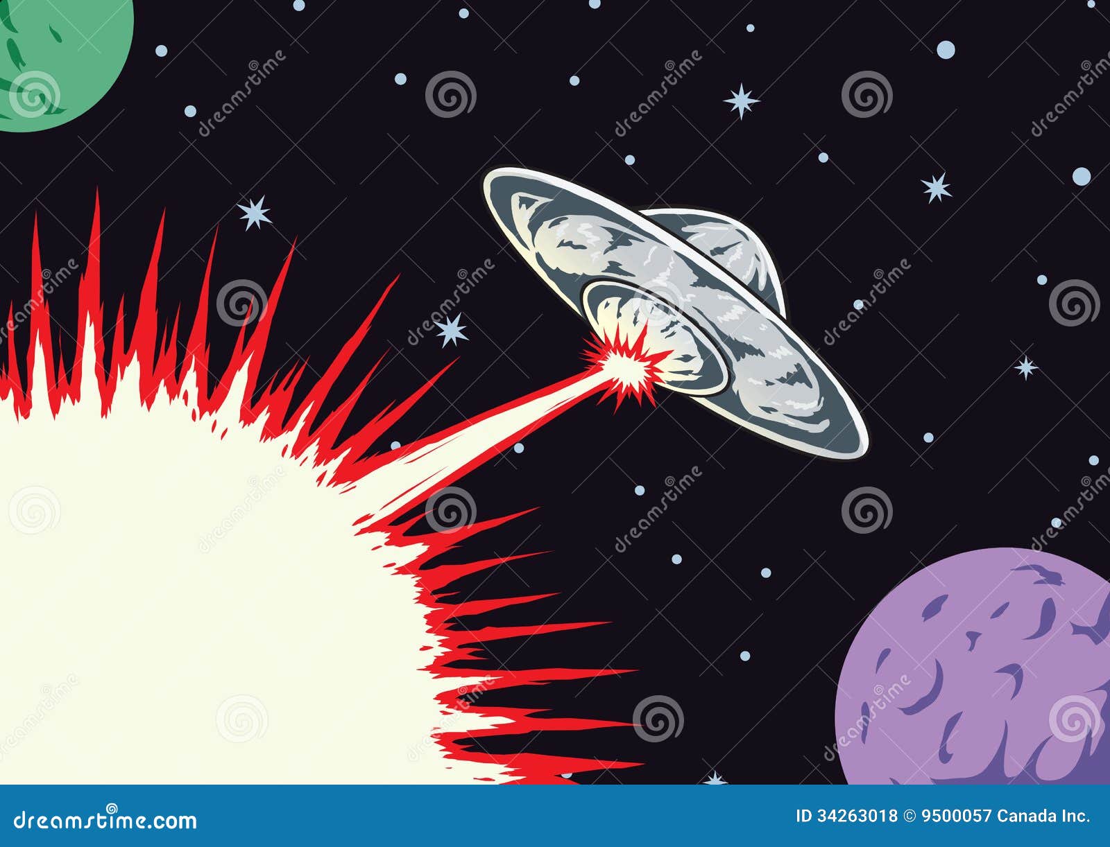 Blasting UFO stock vector. Illustration of space, ship - 34263018