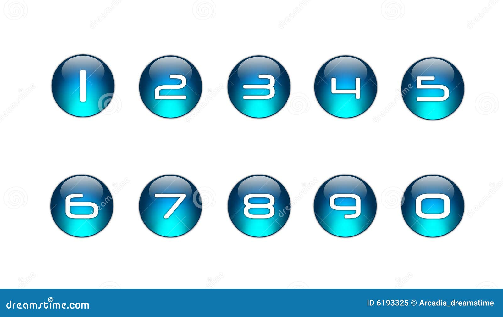 Blau-Zahl-Ikonen Eingestellt [01] Stock Abbildung - Illustration von ...