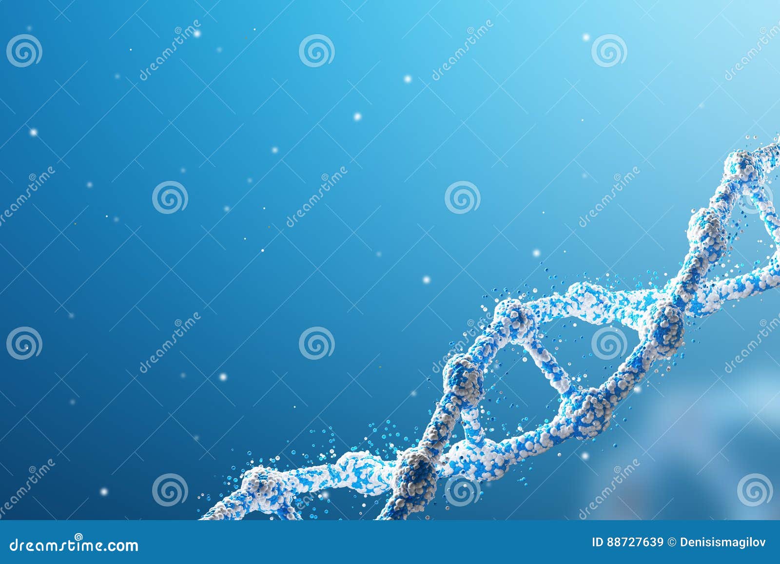 Blaue Diagonalen-DNA-Kette Gegen Blau Stock Abbildung - Illustration ...