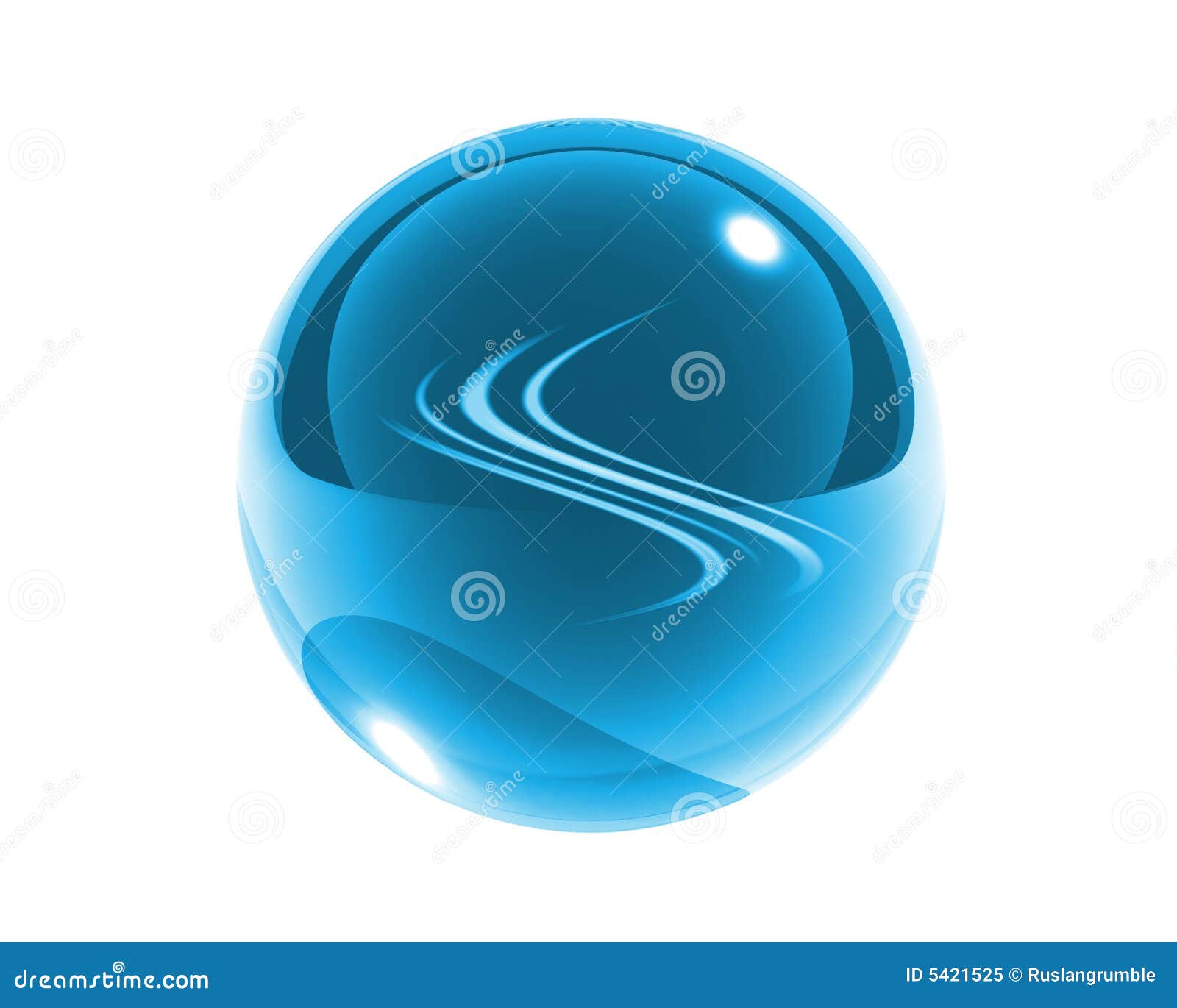 Blaue Glaskugel Mit Blauen Wellen Stock Abbildung - Illustration von ...