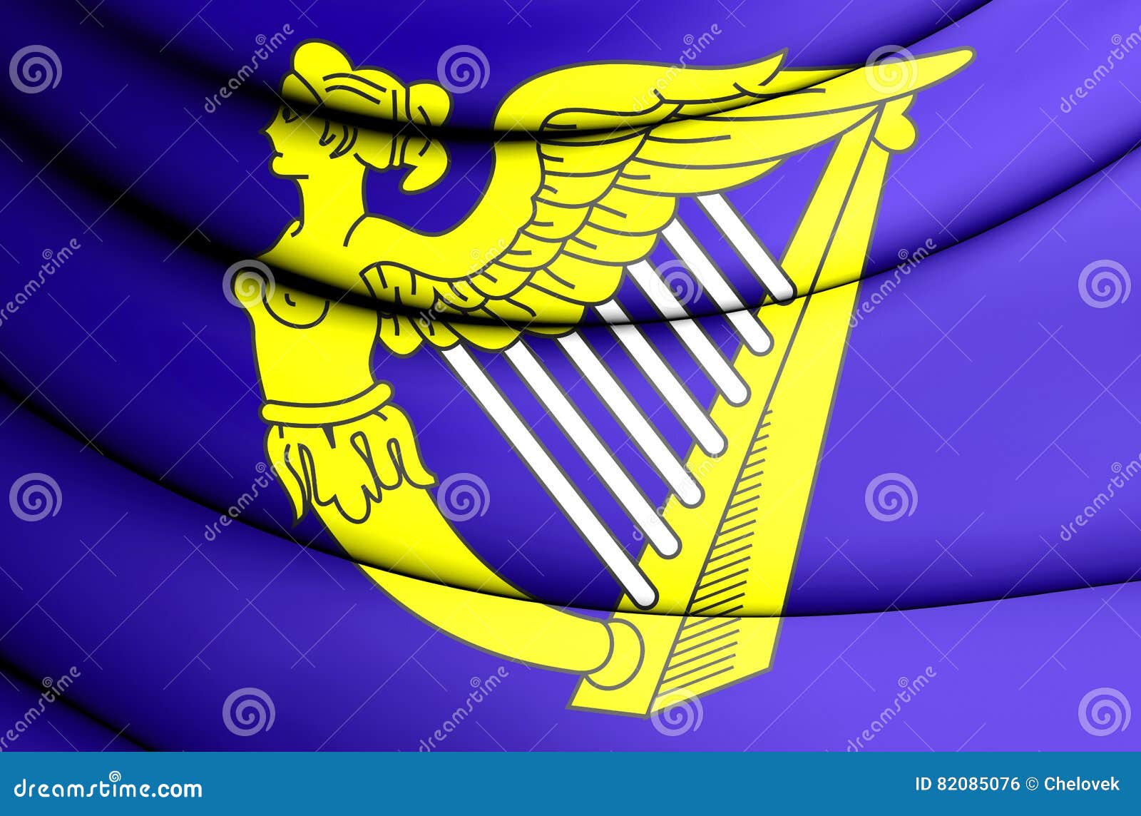 Blaue Harfen-Flagge Von Irland Stock Abbildung - Illustration von ...