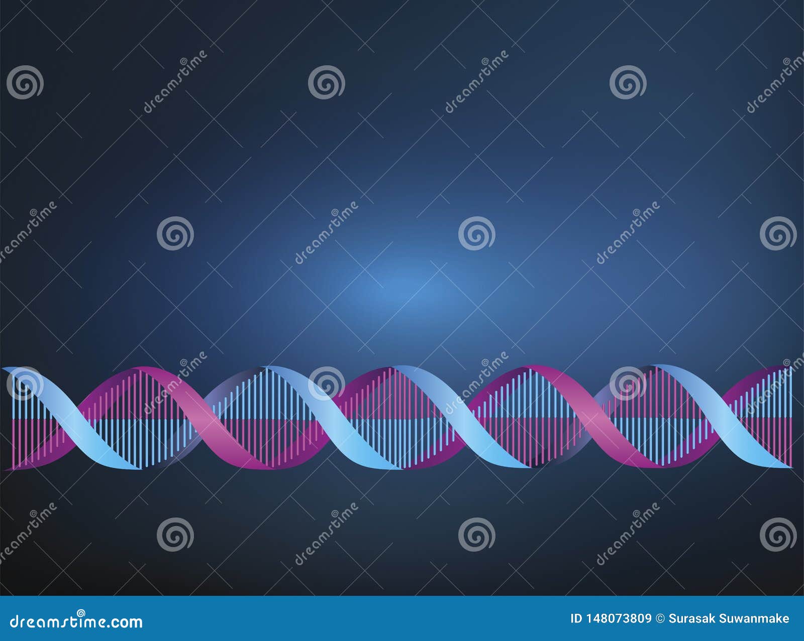 Blaue Linie Blauer Hintergrund DNA-Vektors Stockbild - Bild von atom ...
