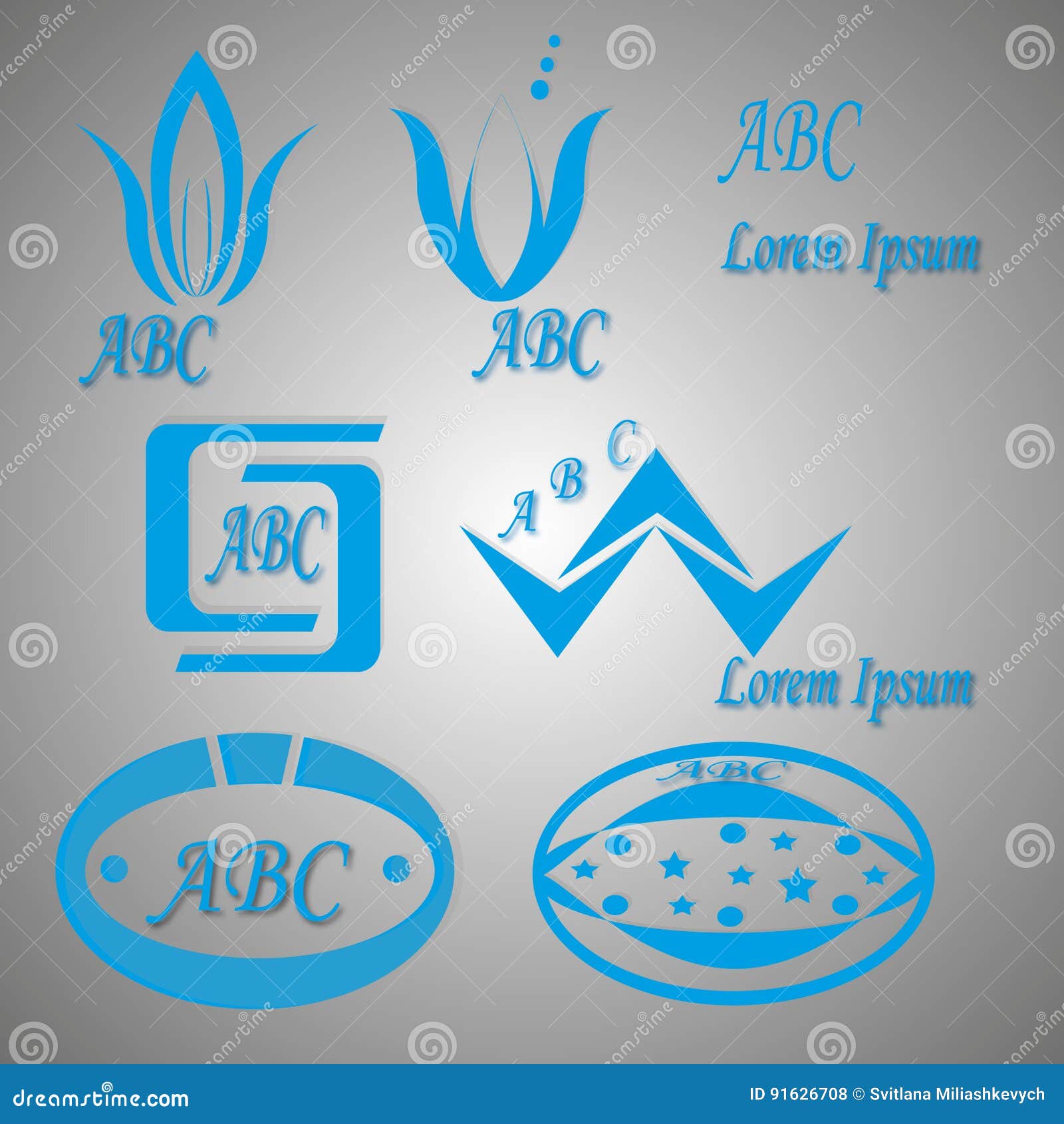 Blaue Logos und Ikonen vektor abbildung. Illustration von hintergrund ...