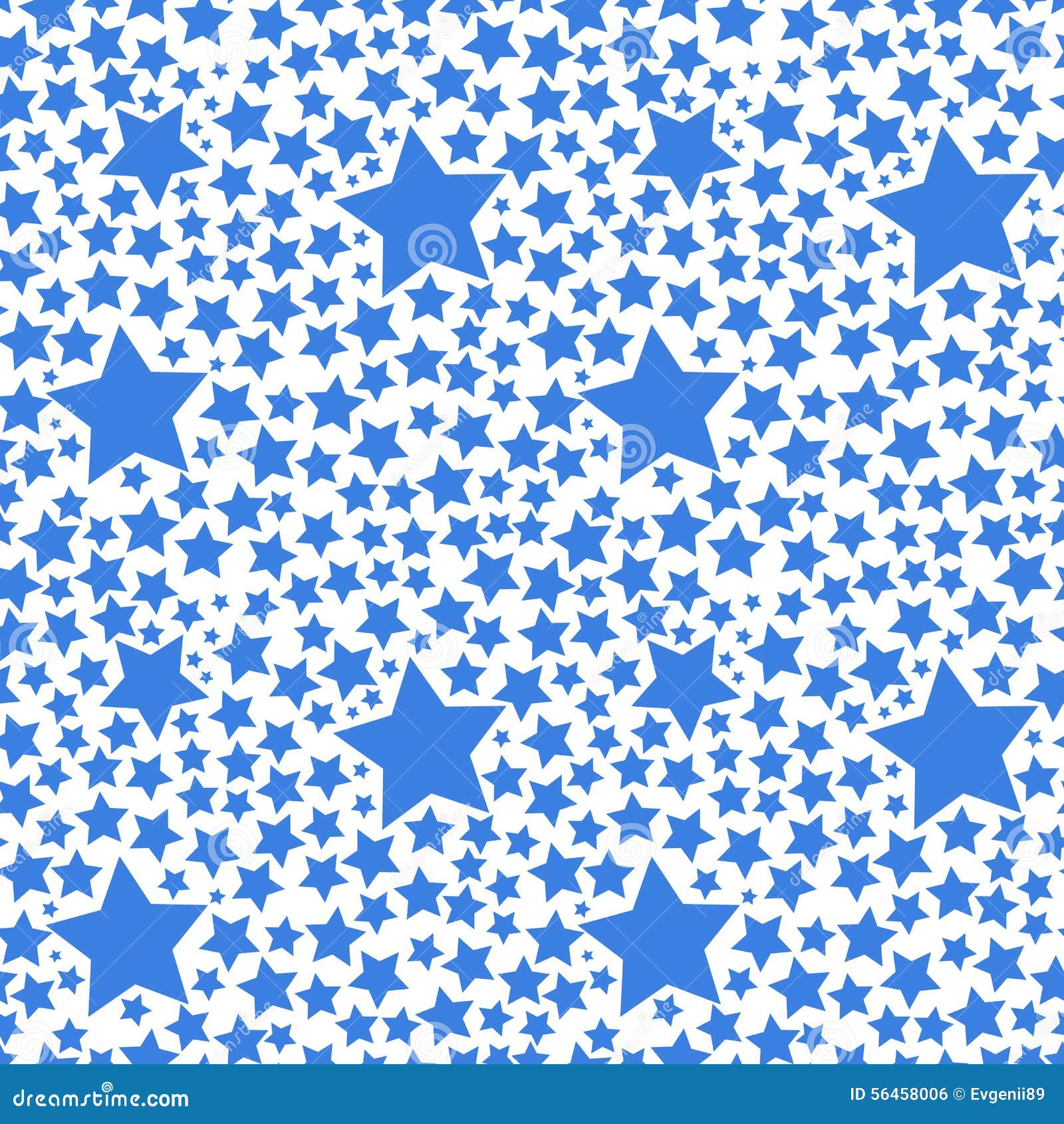 Blaue Sterne Auf Weißem, Nahtlosem Muster Vektor Abbildung ...