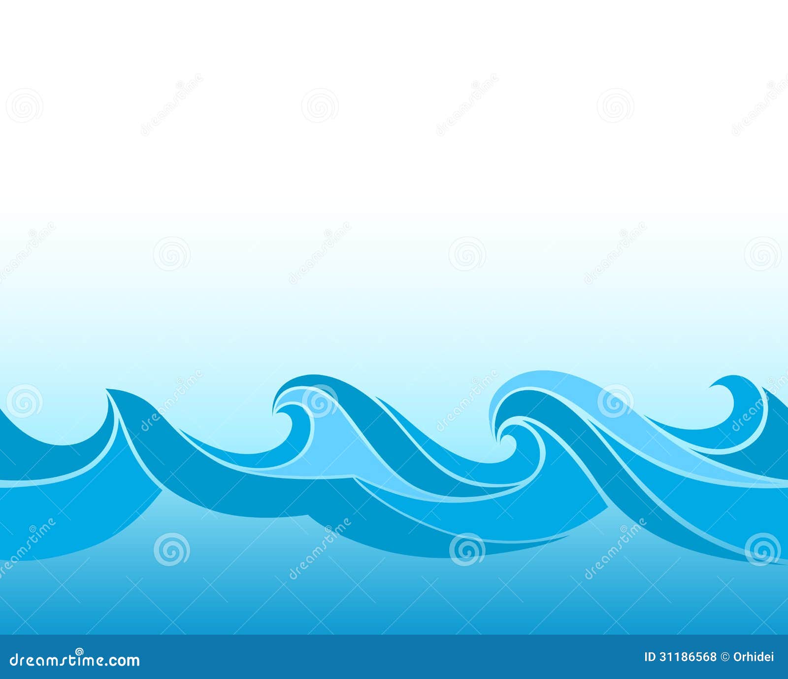 Blaue stilisierte Wellen vektor abbildung. Illustration von abstraktion ...