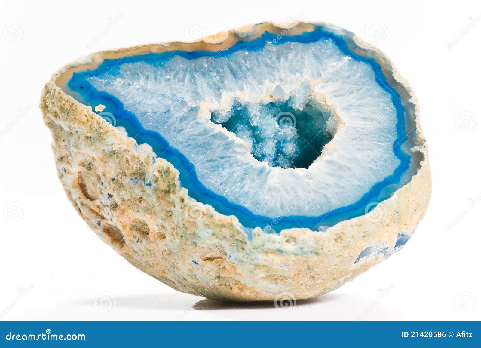 Blauer Achat mit Loch stockfoto. Bild von nahaufnahme - 21420586