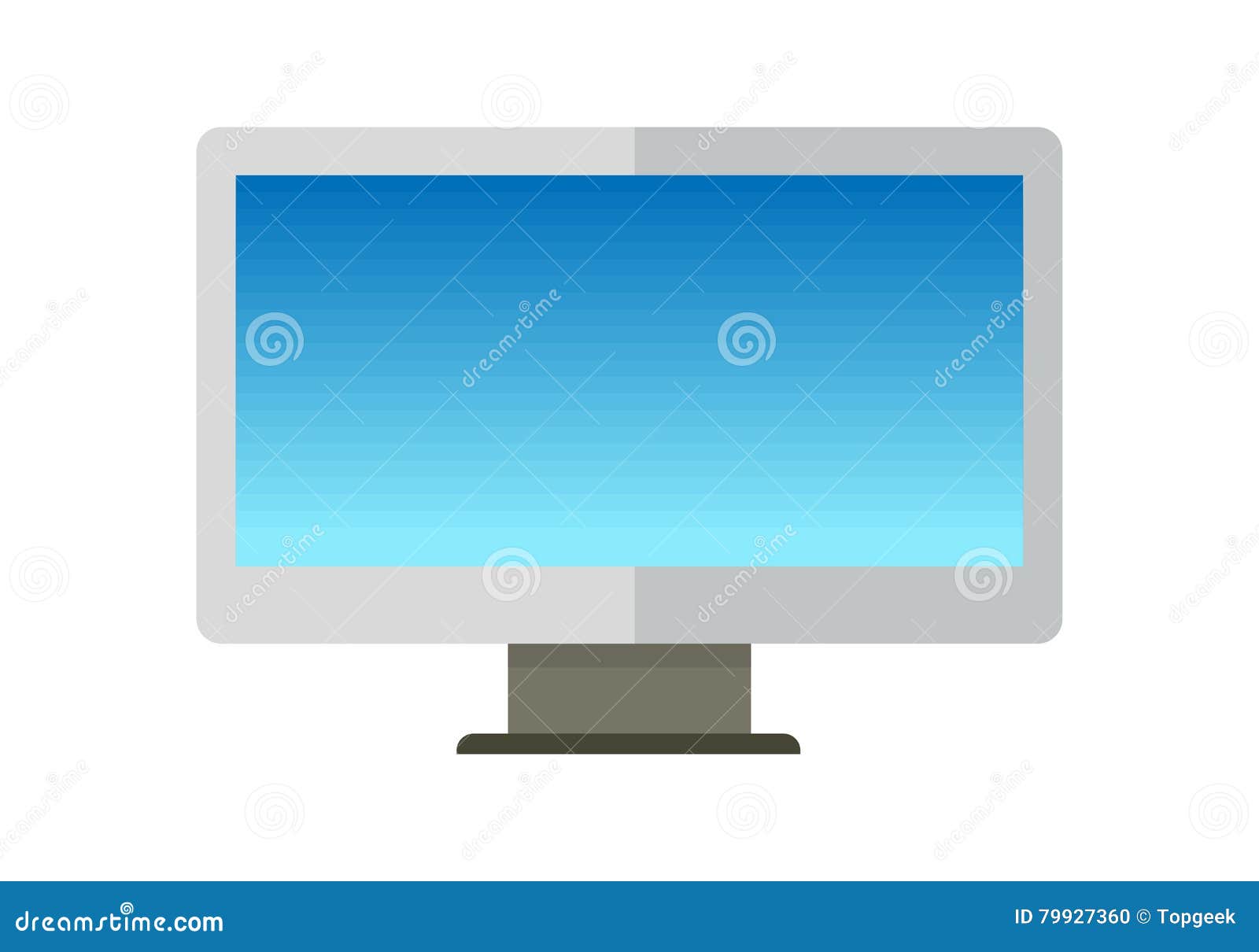 Blauer Computer-Monitor in Der Ebene Vektor Abbildung - Illustration ...