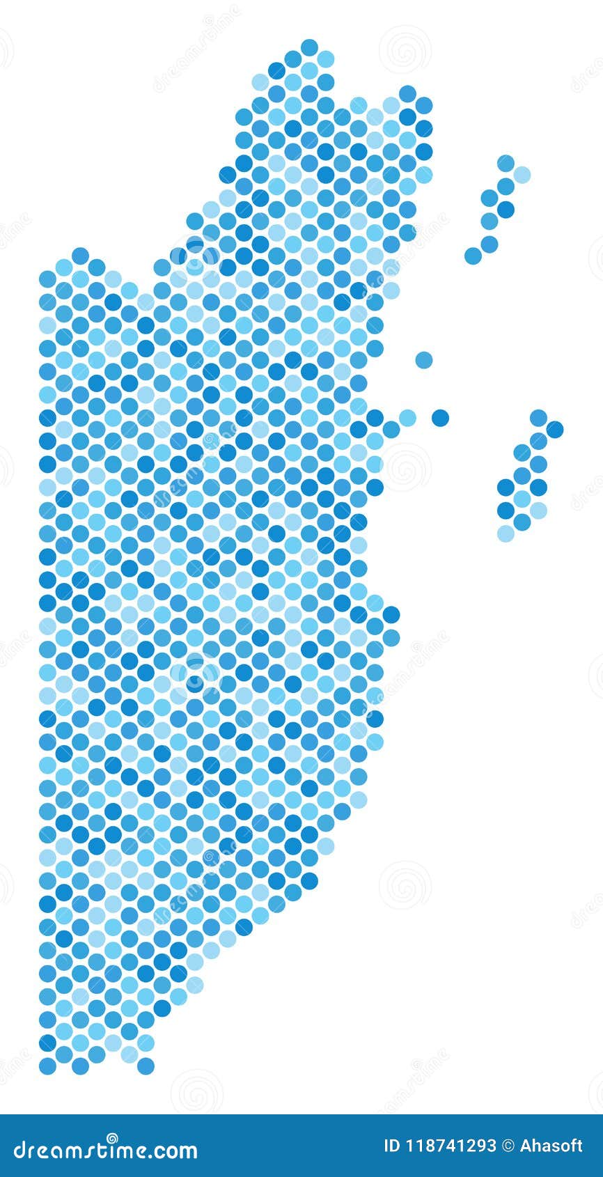 Blauer Dot Belize Map vektor abbildung. Illustration von regional ...