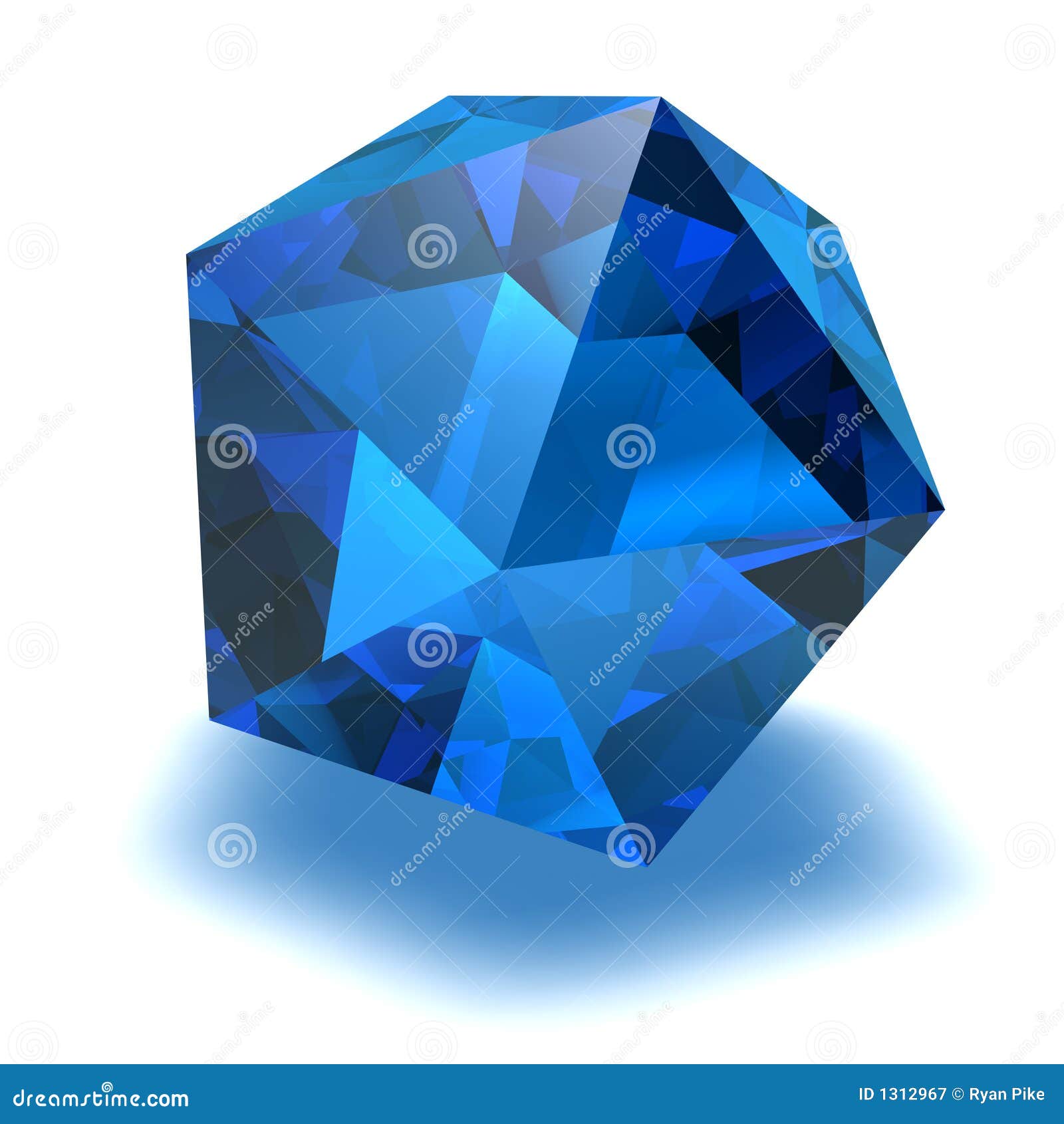 Blauer Edelstein stock abbildung. Illustration von schnitt - 1312967