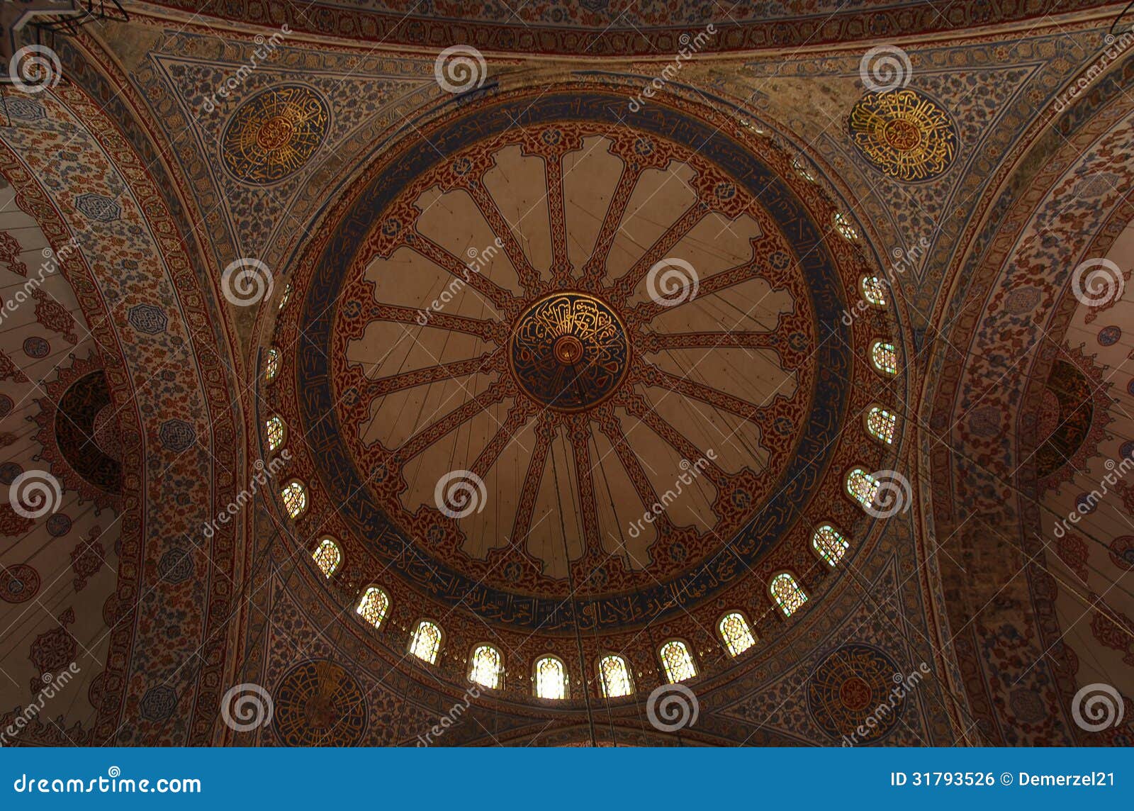 Blauer Moscheen-Innenraum stockfoto. Bild von geographie - 31793526