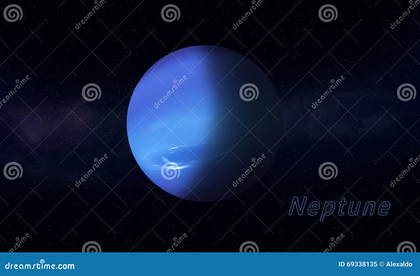 Blauer Riese Neptun stock abbildung. Illustration von kosmos - 69338135
