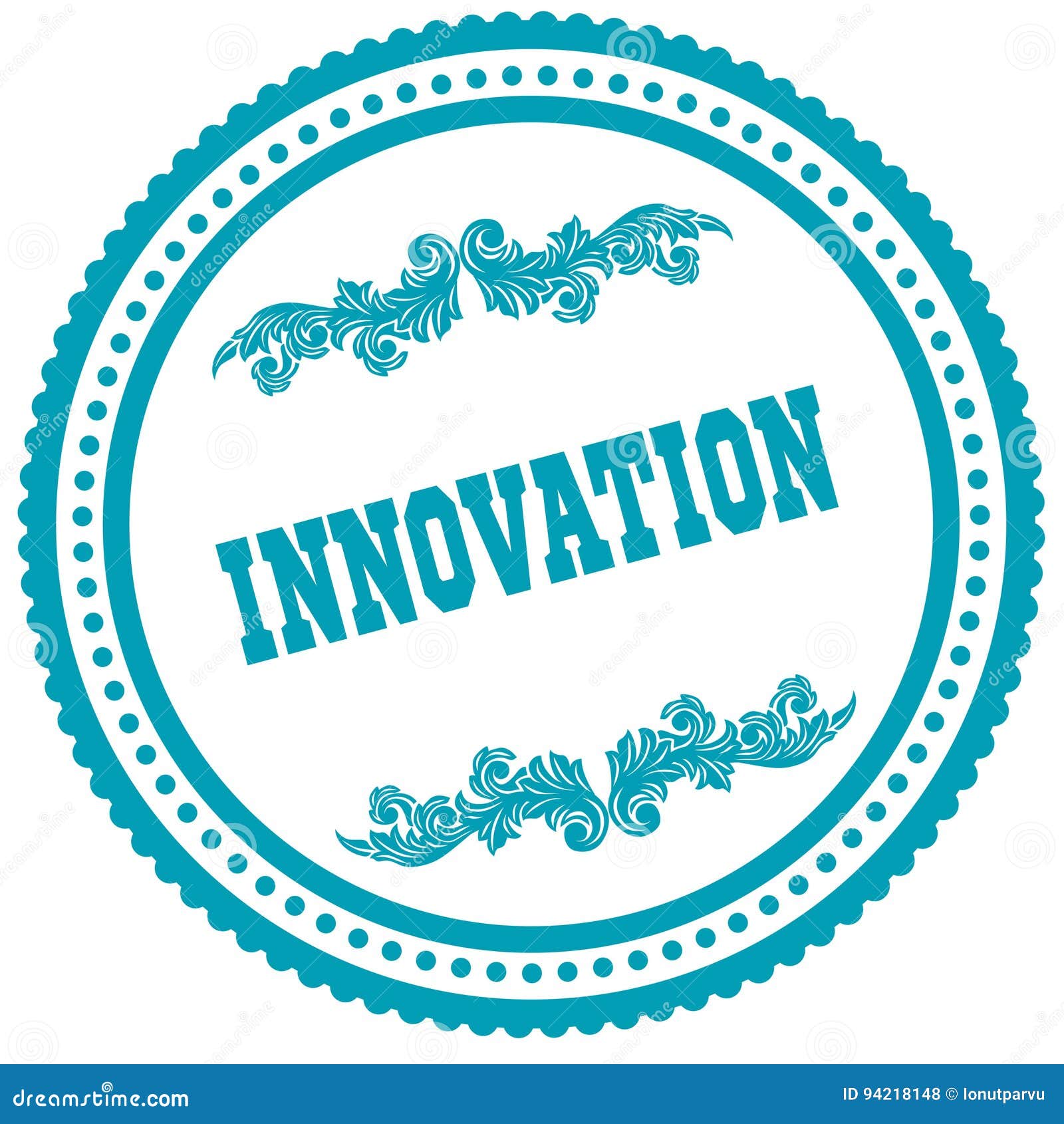 Blauer Runder Stempel Der INNOVATION Stock Abbildung - Illustration von ...