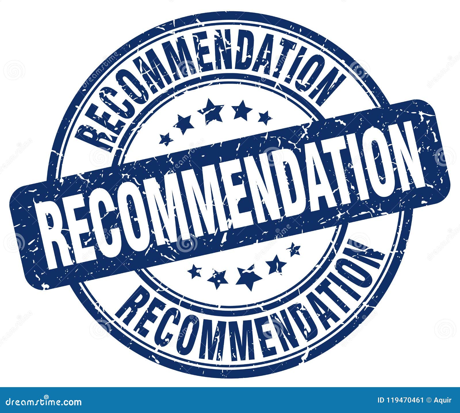 Blauer Stempel Der Empfehlung Vektor Abbildung - Illustration von kreis ...