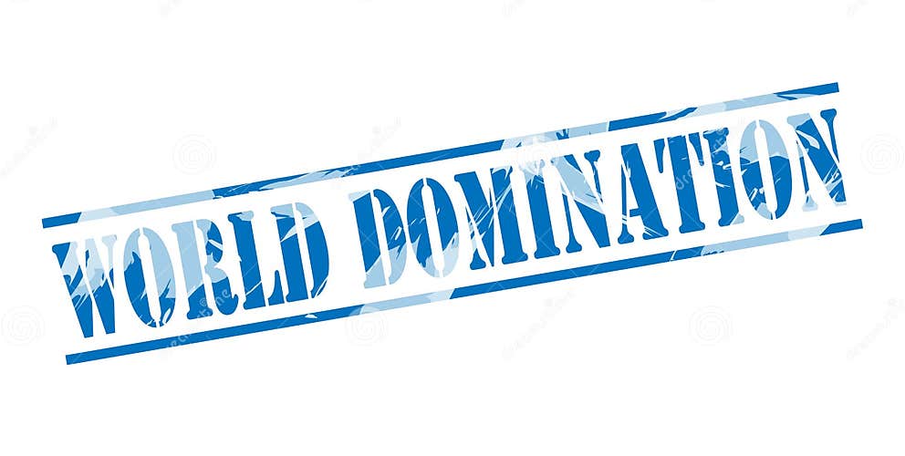 Blauer Stempel Der Weltherrschaft Stock Abbildung - Illustration von aufkleber, taste: 98290821