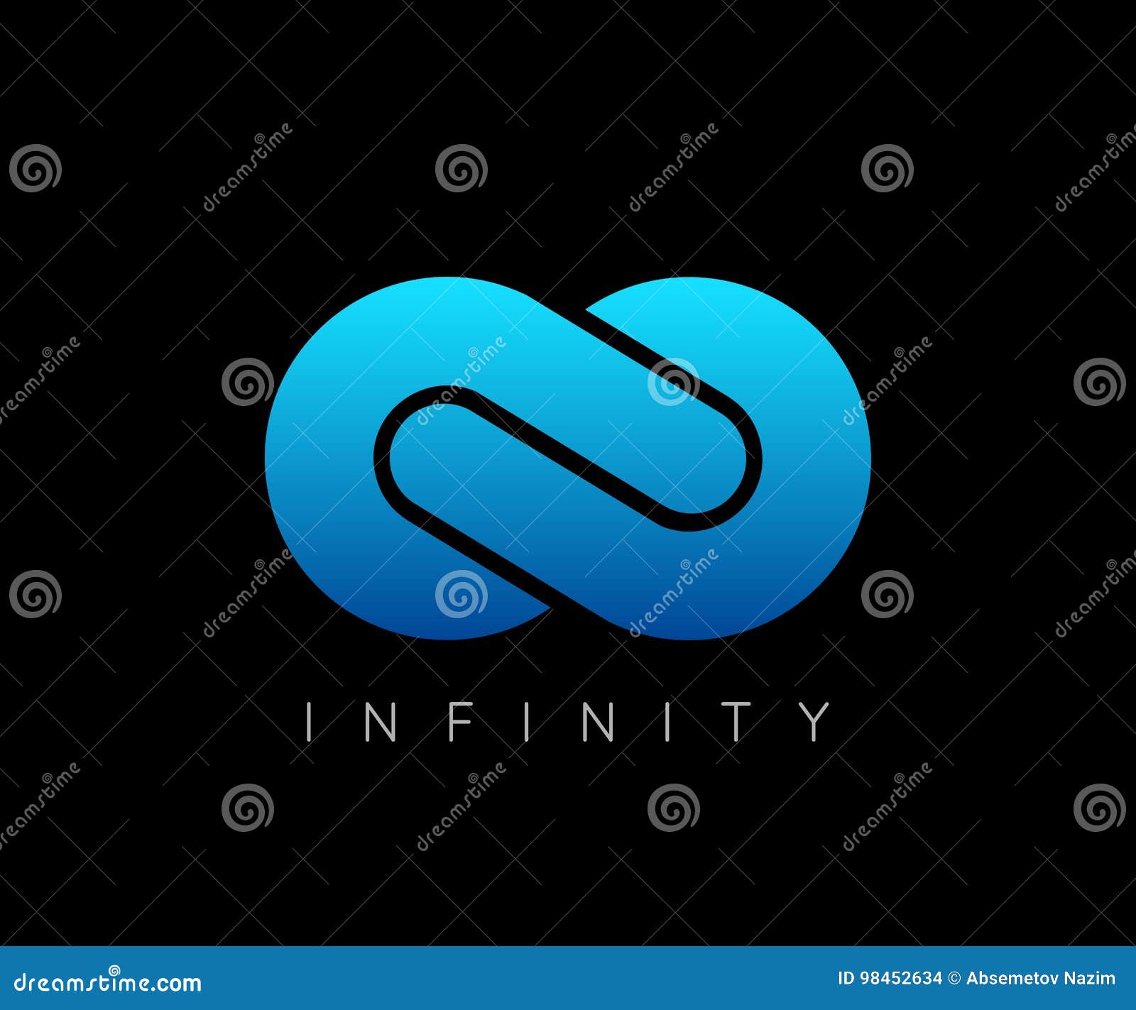 Blaues Unendlichkeitszeichen Auf Schwarzem Hintergrund Vektor Abbildung ...