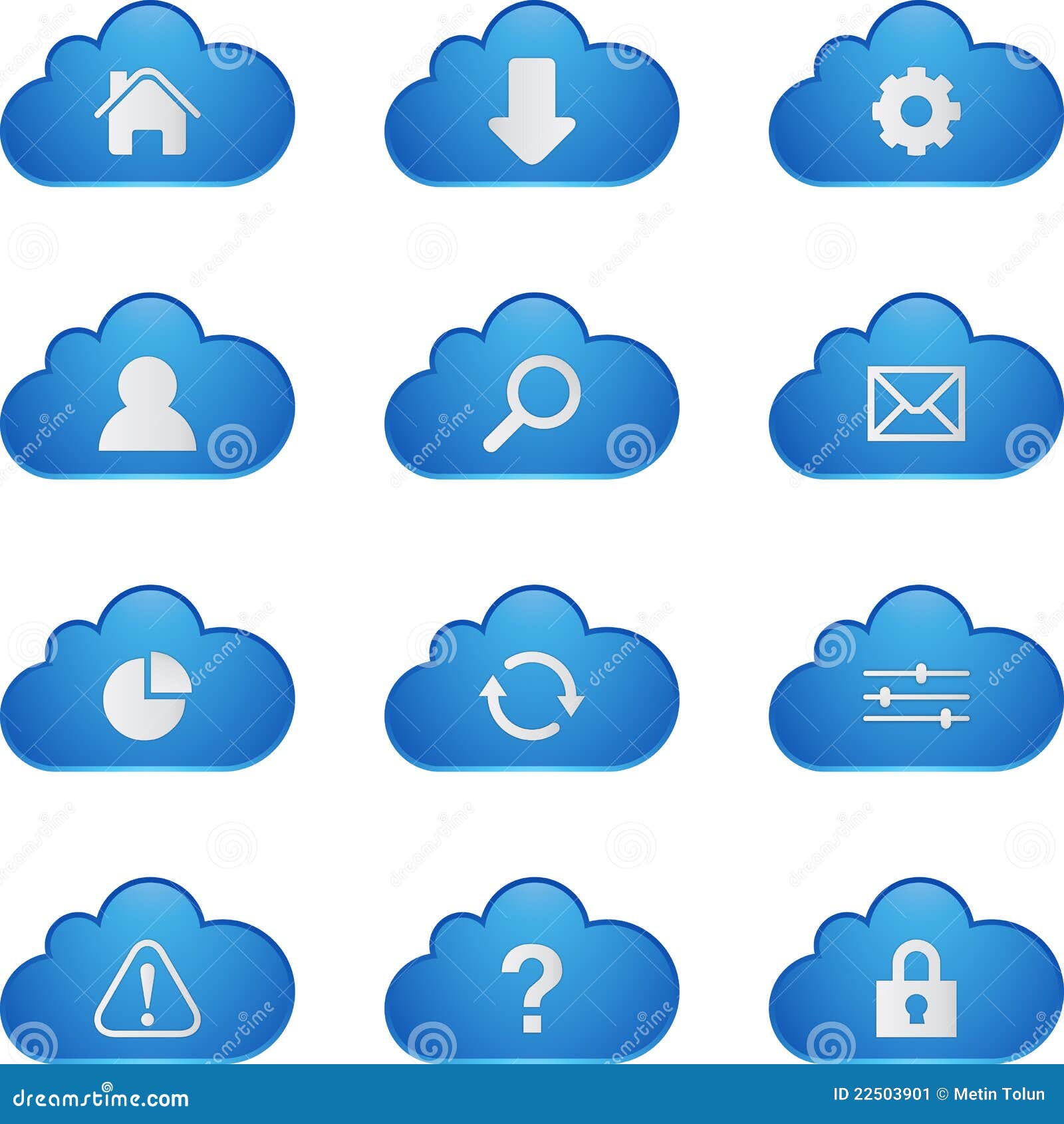Blaues Wolken-Zeichen-Set vektor abbildung. Illustration von ...