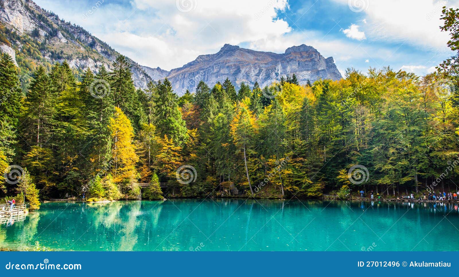Blausee, Die Schweiz - Fall-Laub Stockfoto - Bild von schweizer, park ...