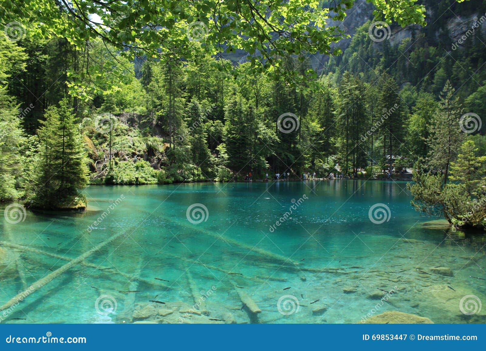 Blausee lake stock image. Image of hiking, water, crystal - 69853447