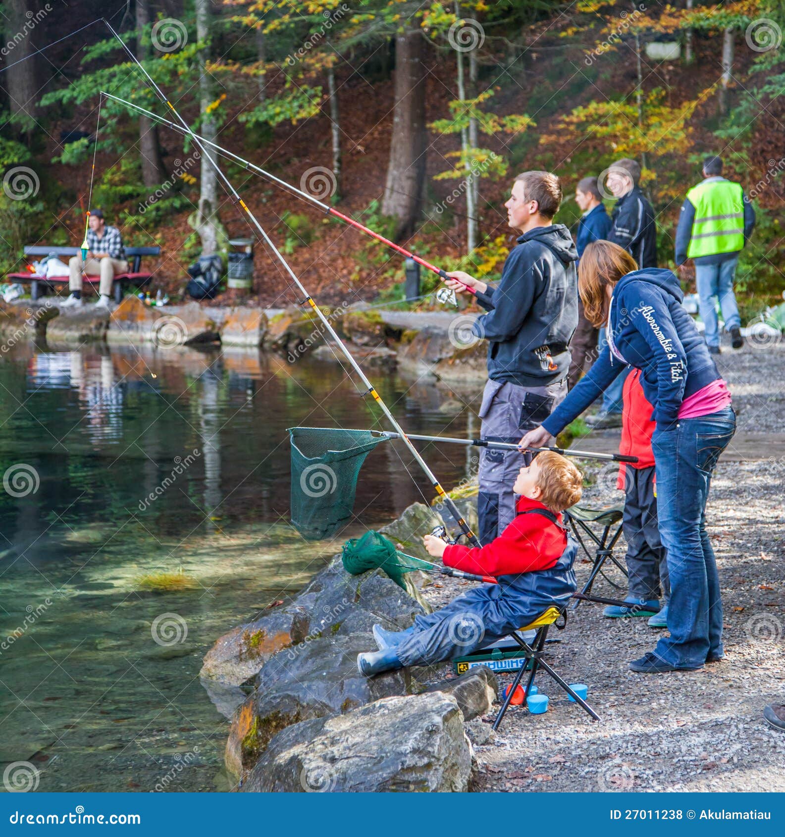 Blausee, Switerland - Little Angler II Editorial Stock Photo - Image of ...