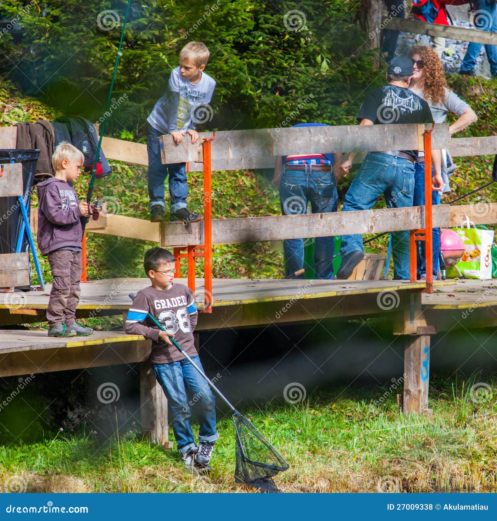 Blausee, Switerland - Little Anglers III Editorial Stock Photo - Image ...