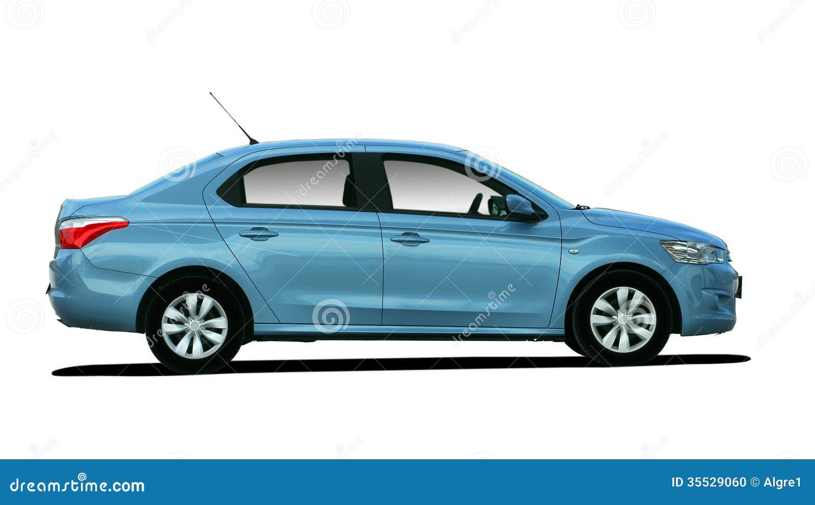 Blauw auto zijaanzicht stock foto. Image of aandrijving - 35529060