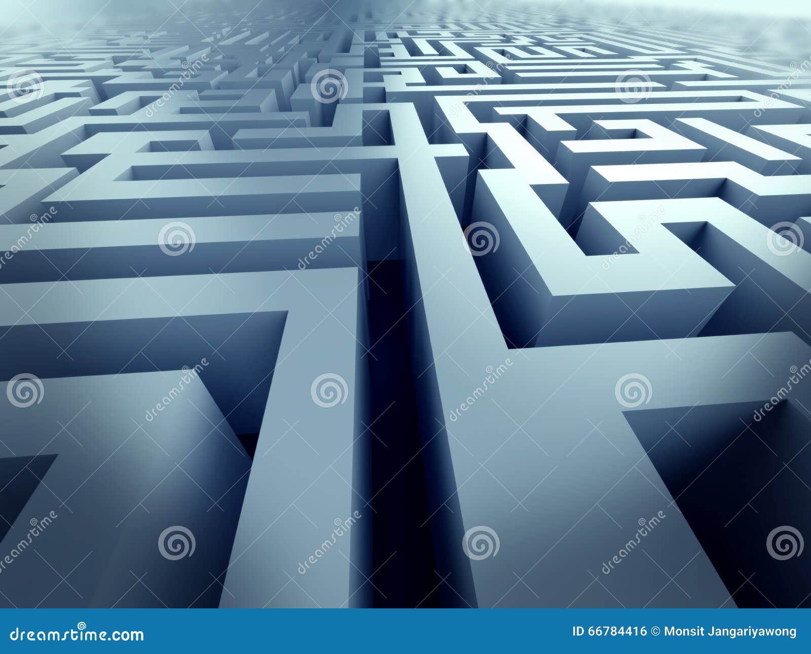 Blauw Labyrint, Complex Probleem Het Oplossen Concept Stock Illustratie ...