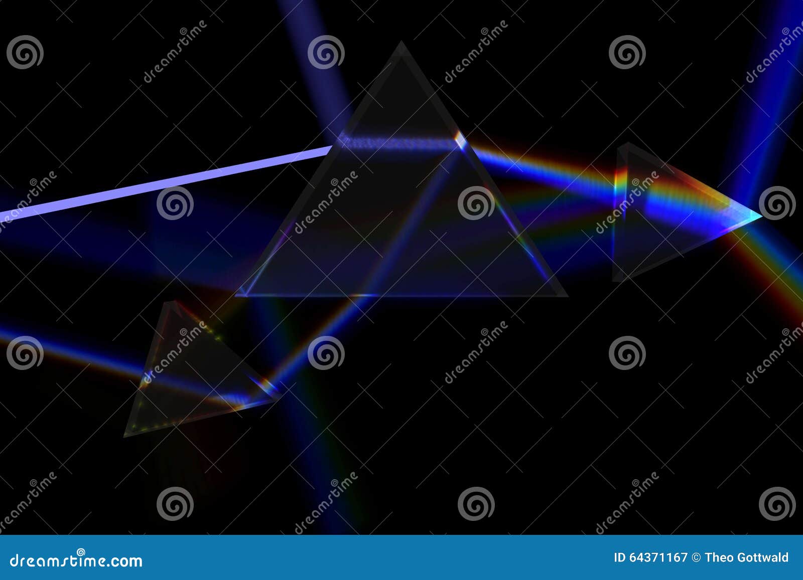 Blauw licht door prisma stock afbeelding. Image of laserstraal - 64371167