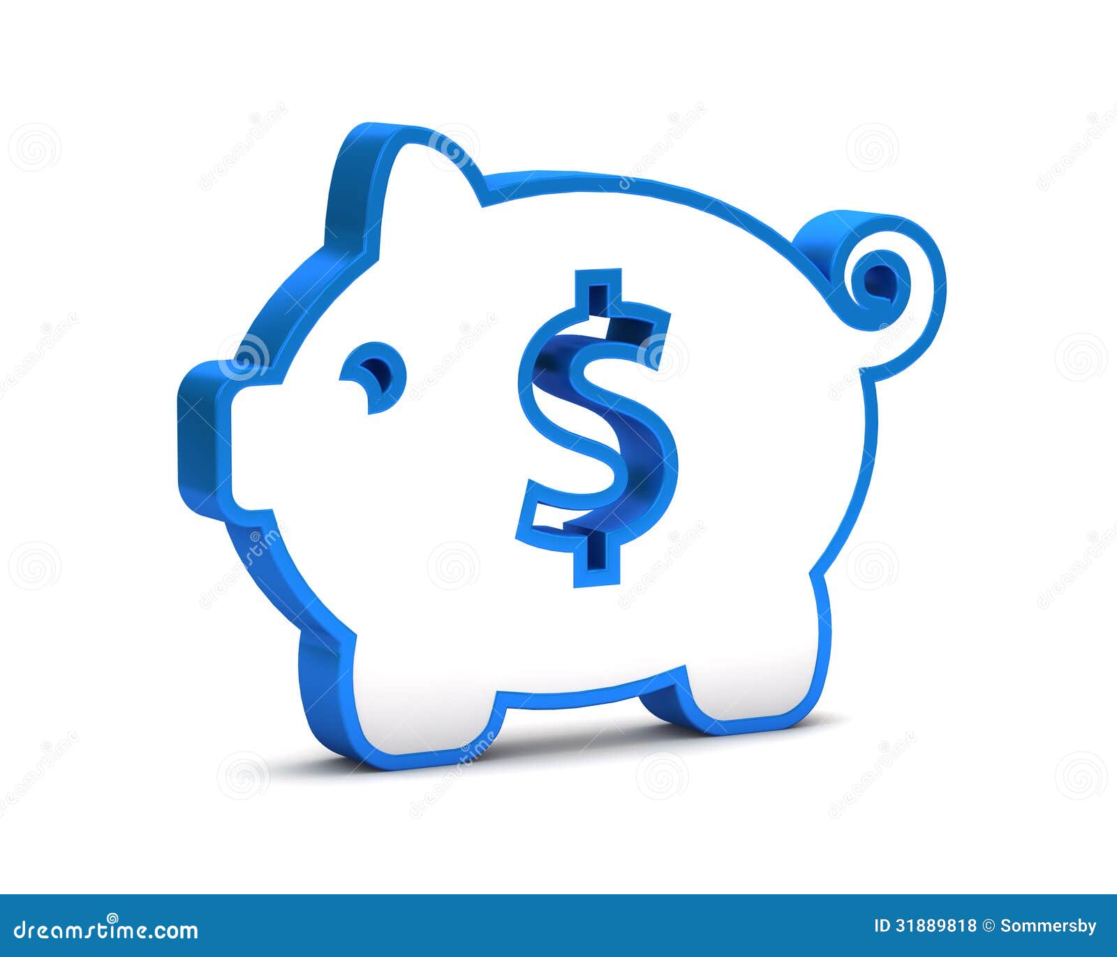 Blauw Pictogram Met Spaarvarken Stock Illustratie - Illustration of ...