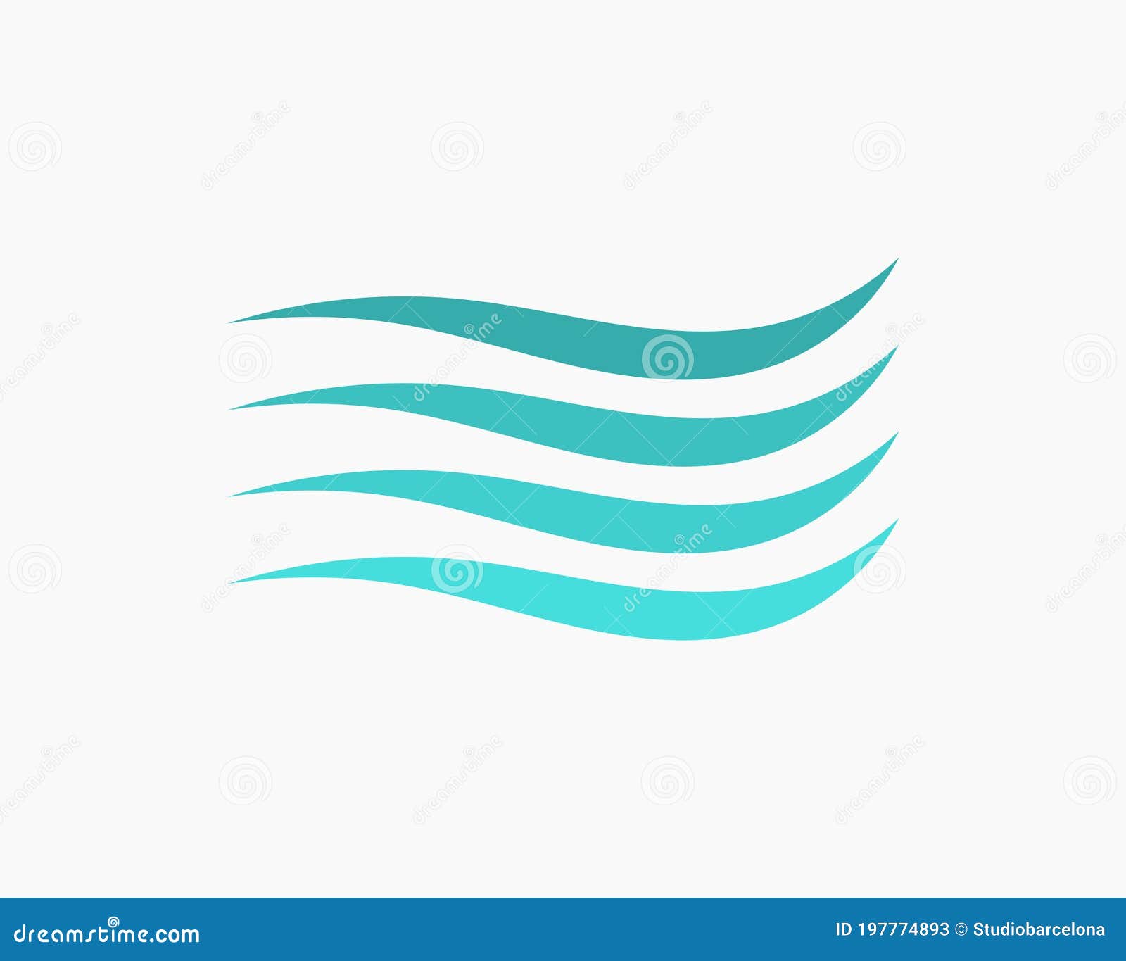 Blauw Symbool Voor De Zeegolf Vector Illustratie - Illustration of ...