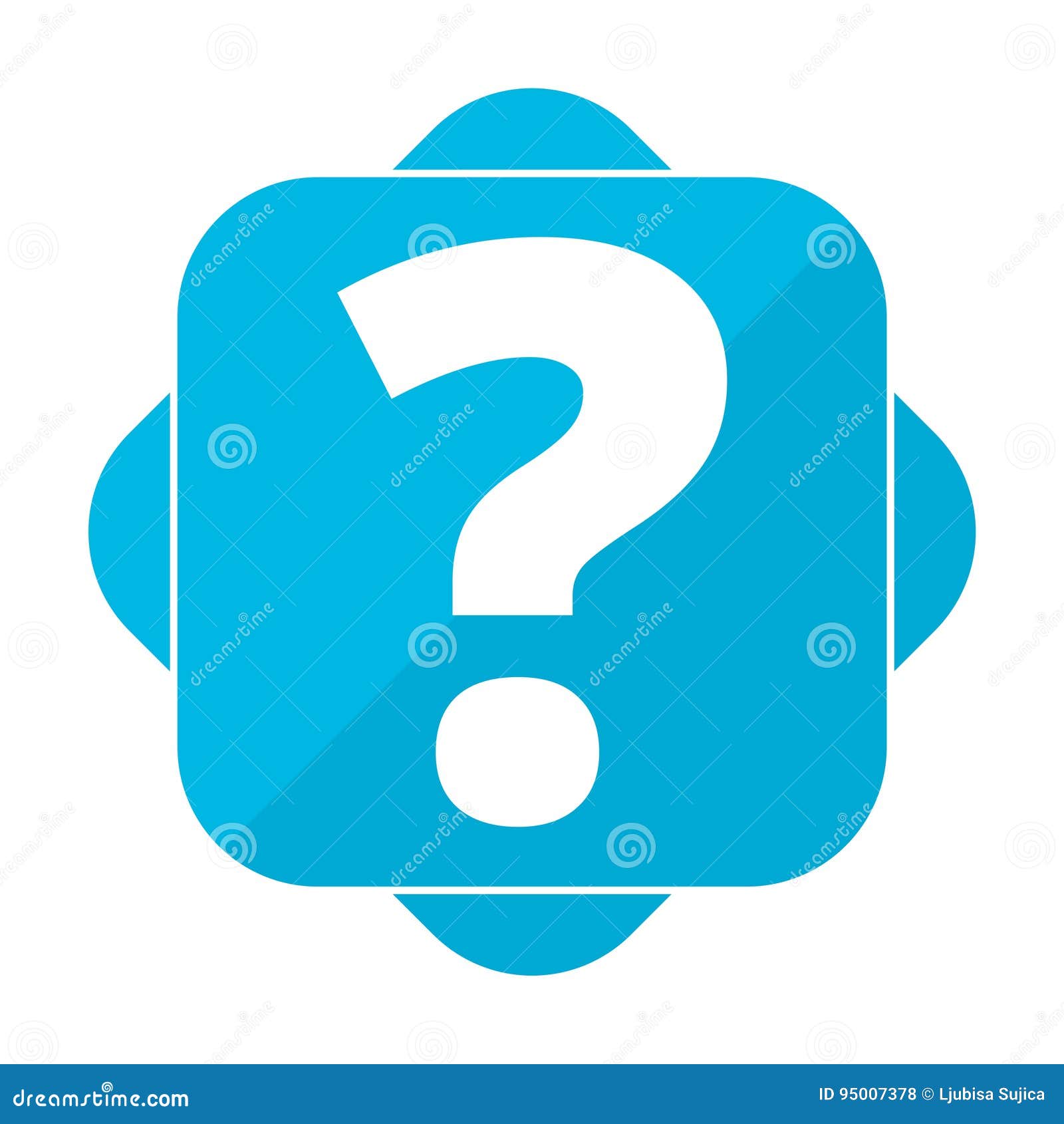Blauw vierkant vraagteken vector illustratie. Illustration of cirkel ...