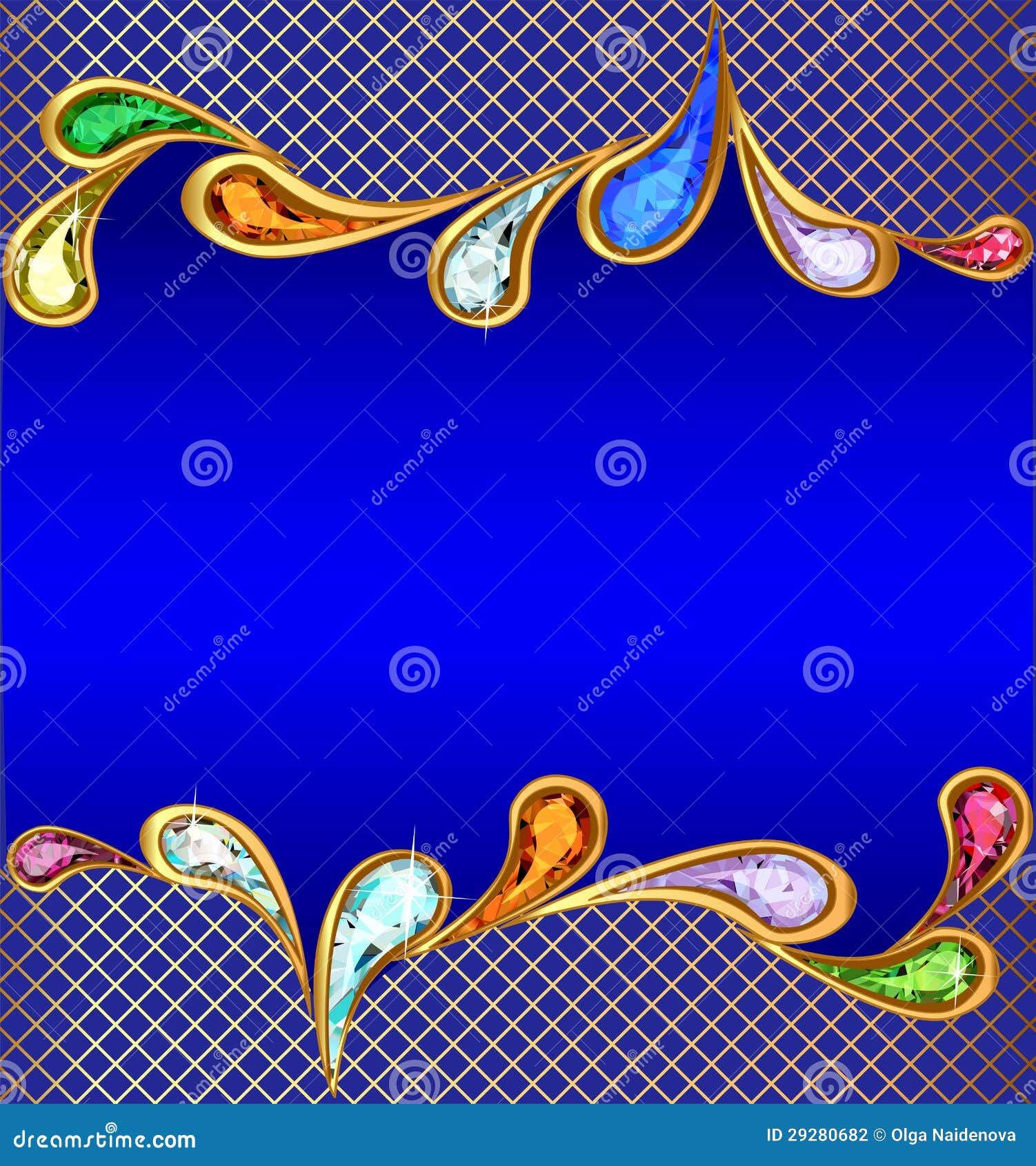 Blauwe Achtergrond Met Edelstenen En Het Net Vector Illustratie ...