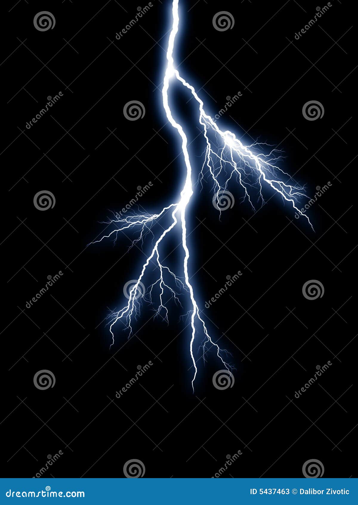 Blauwe bliksem stock illustratie. Illustration of stortbui - 5437463