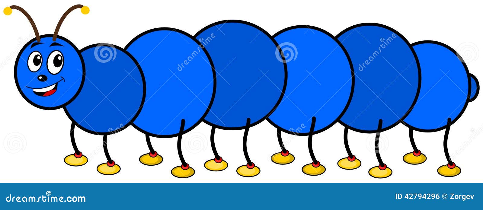 Blauwe duizendpoot stock illustratie. Illustration of geluk - 42794296