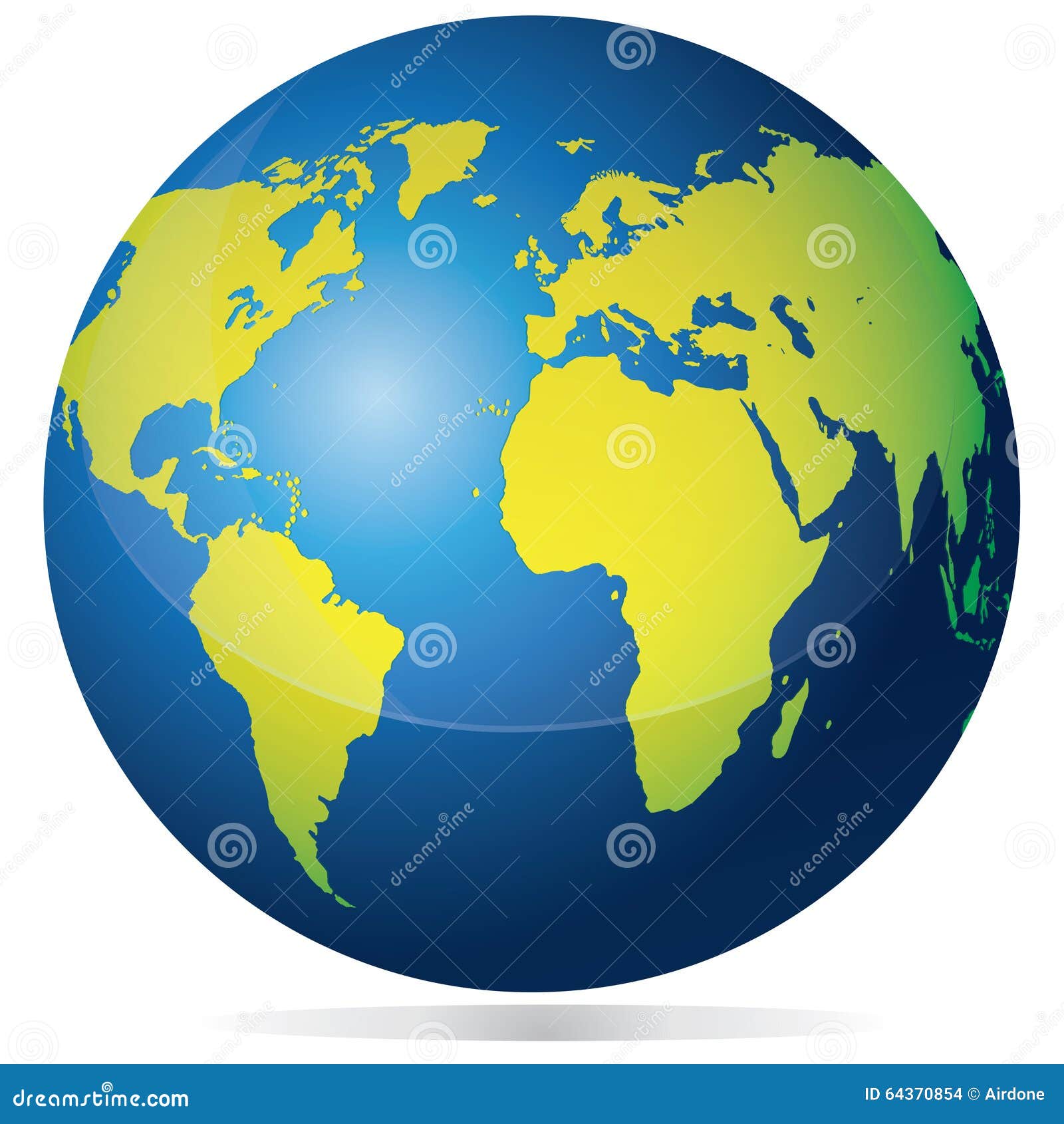 Blauwe en groene aarde vector illustratie. Illustration of groen - 64370854